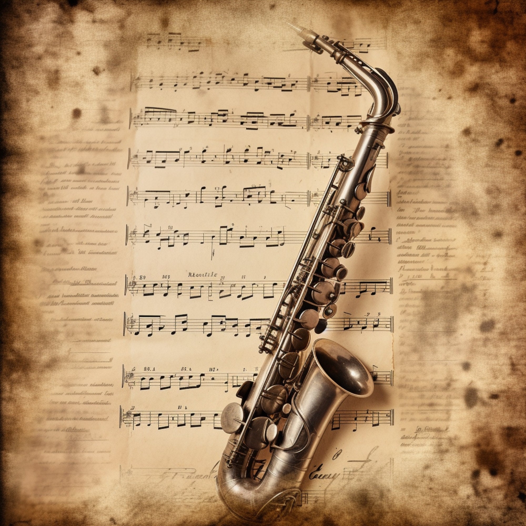 Antique Rustic Music Sheet Background - Digital Background - Digital ...