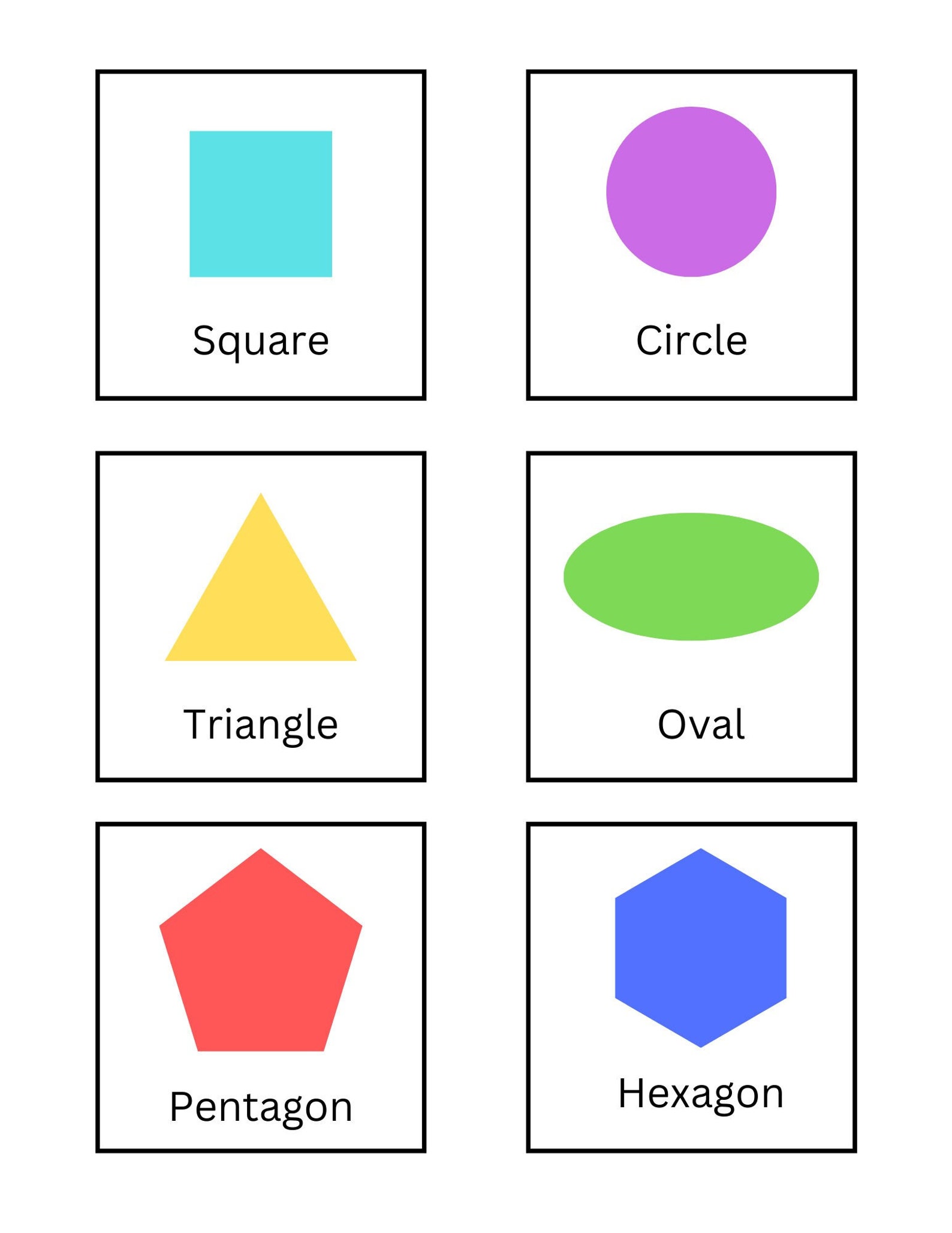 12 Rainbow Shapes Flash Cards, Shape Flashcards, Preschool Learning ...