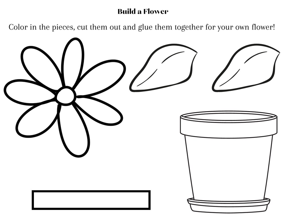 Build Your Own Flower - Flower Craft - Toddler Project - Coloring Page ...