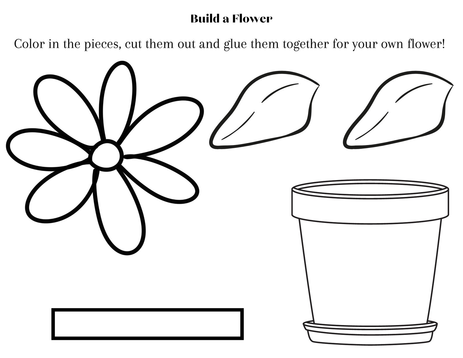 Build Your Own Flower - Flower Craft - Toddler Project - Coloring Page ...