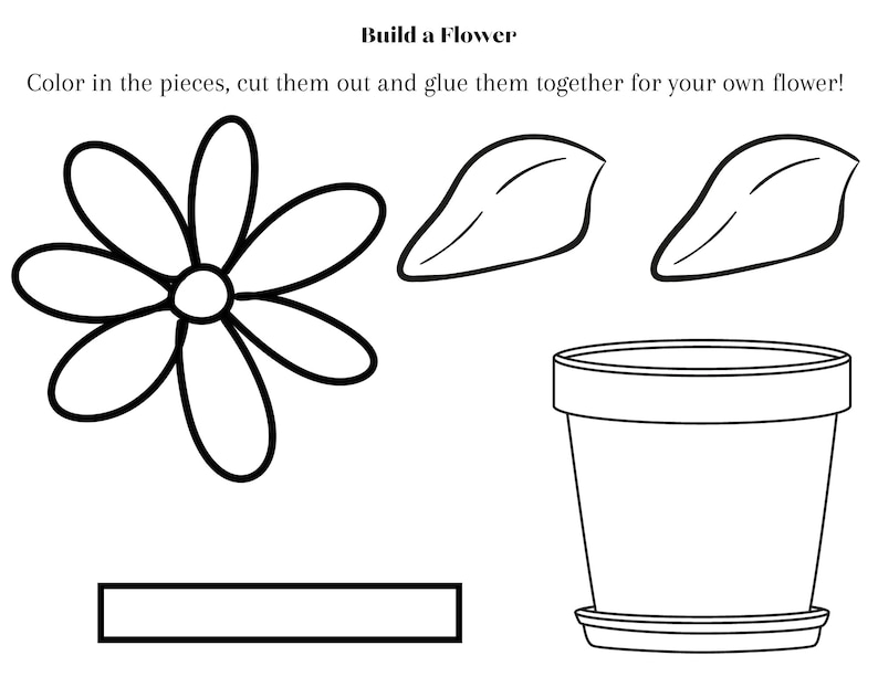 Build Your Own Flower - Flower Craft - Toddler Project - Coloring Page ...