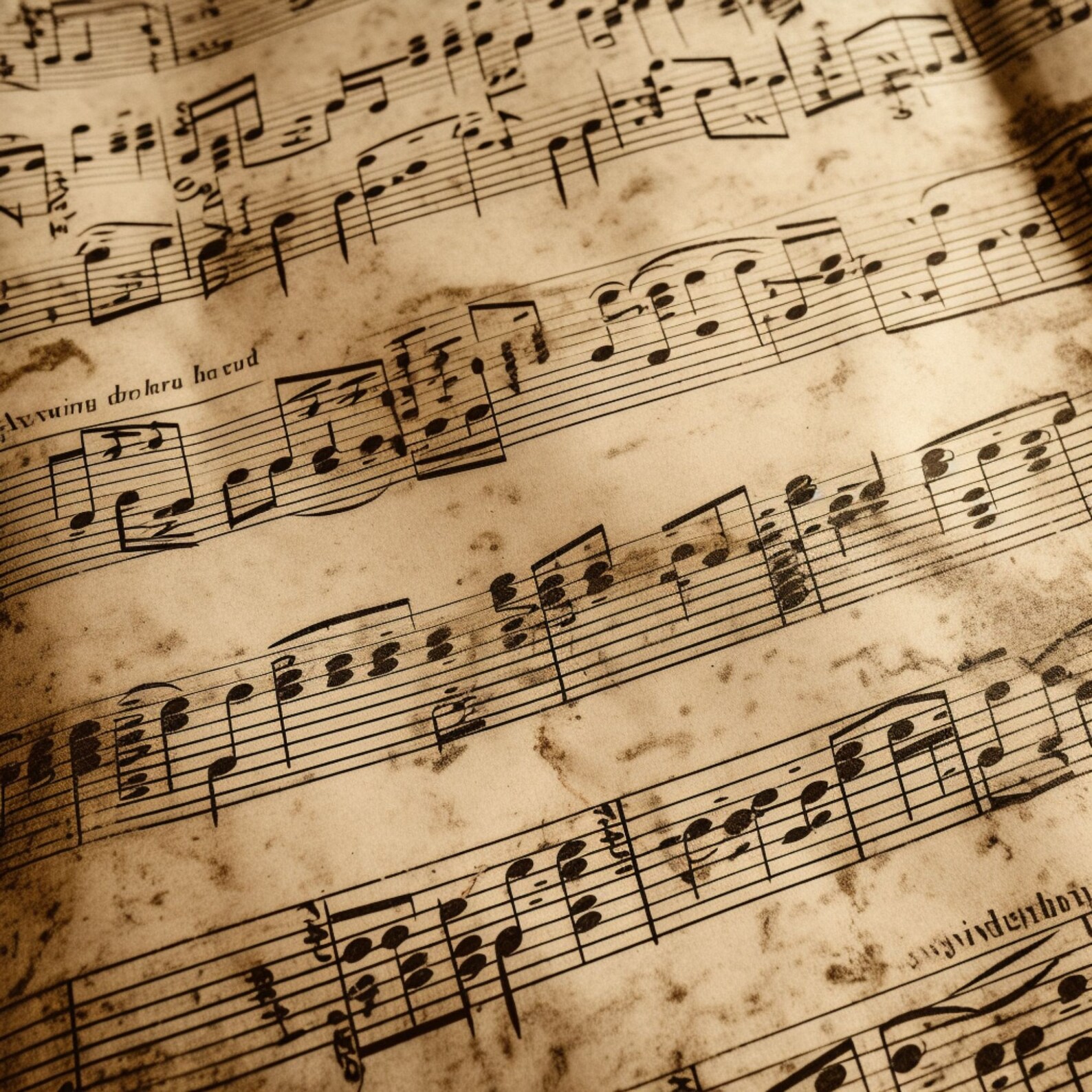 Antique Rustic Music Sheet Background - Digital Background - Digital ...