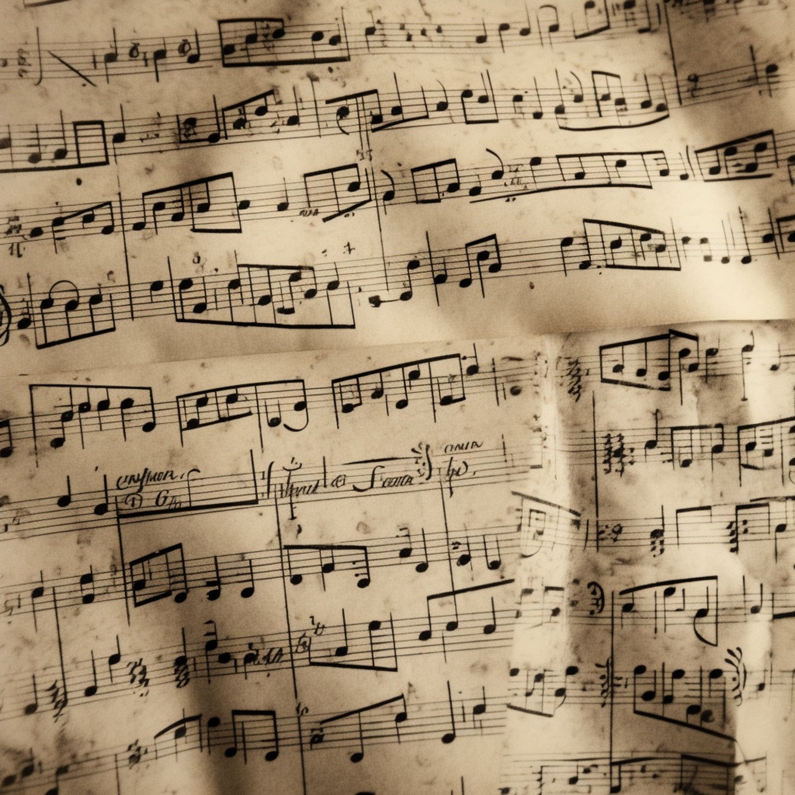 Antique Rustic Music Sheet Background - Digital Background - Digital ...
