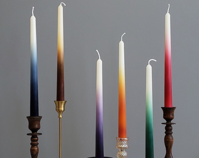 Ombre Taper Candles (set of 2): Elegant Gradient Candles - Etsy