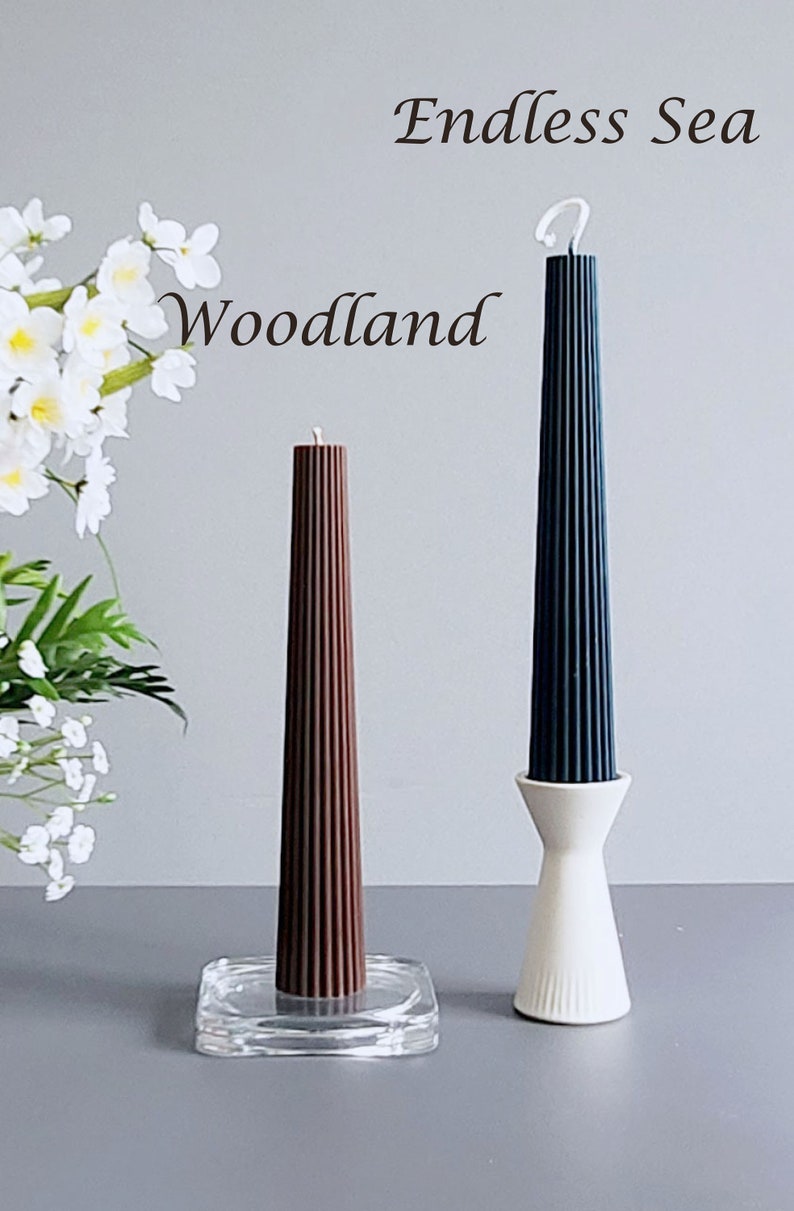 Handmade Ribbed Pillar Candle: Beeswax & Soy Blend, Doric Design - Etsy