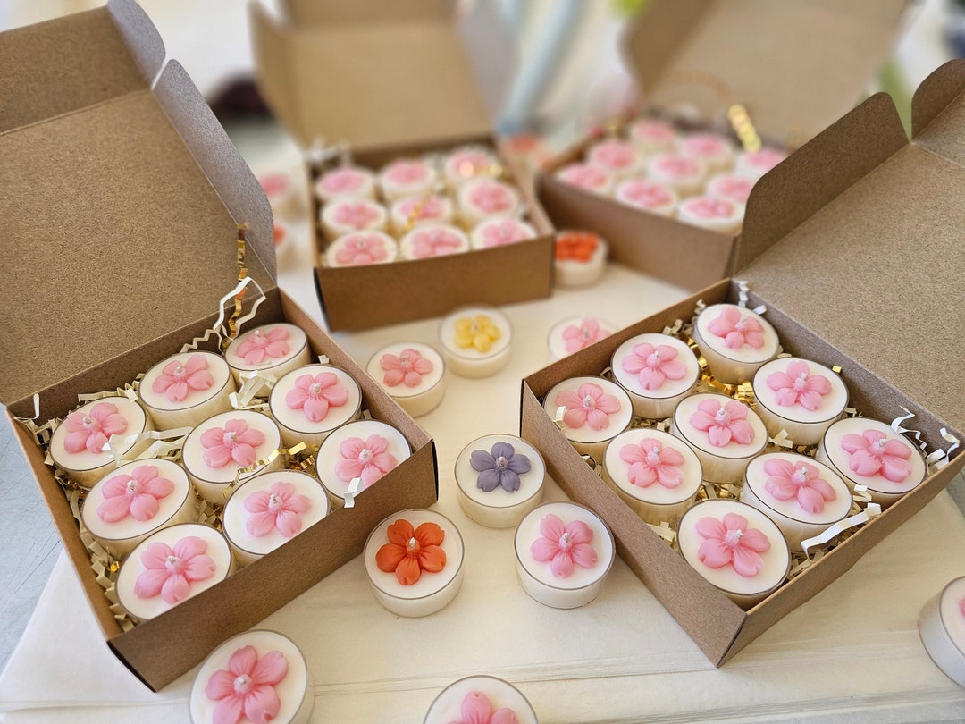 Cute Daisy Flower Tealights, Set of 4/ Set of 9, Handmade, Tealight ...