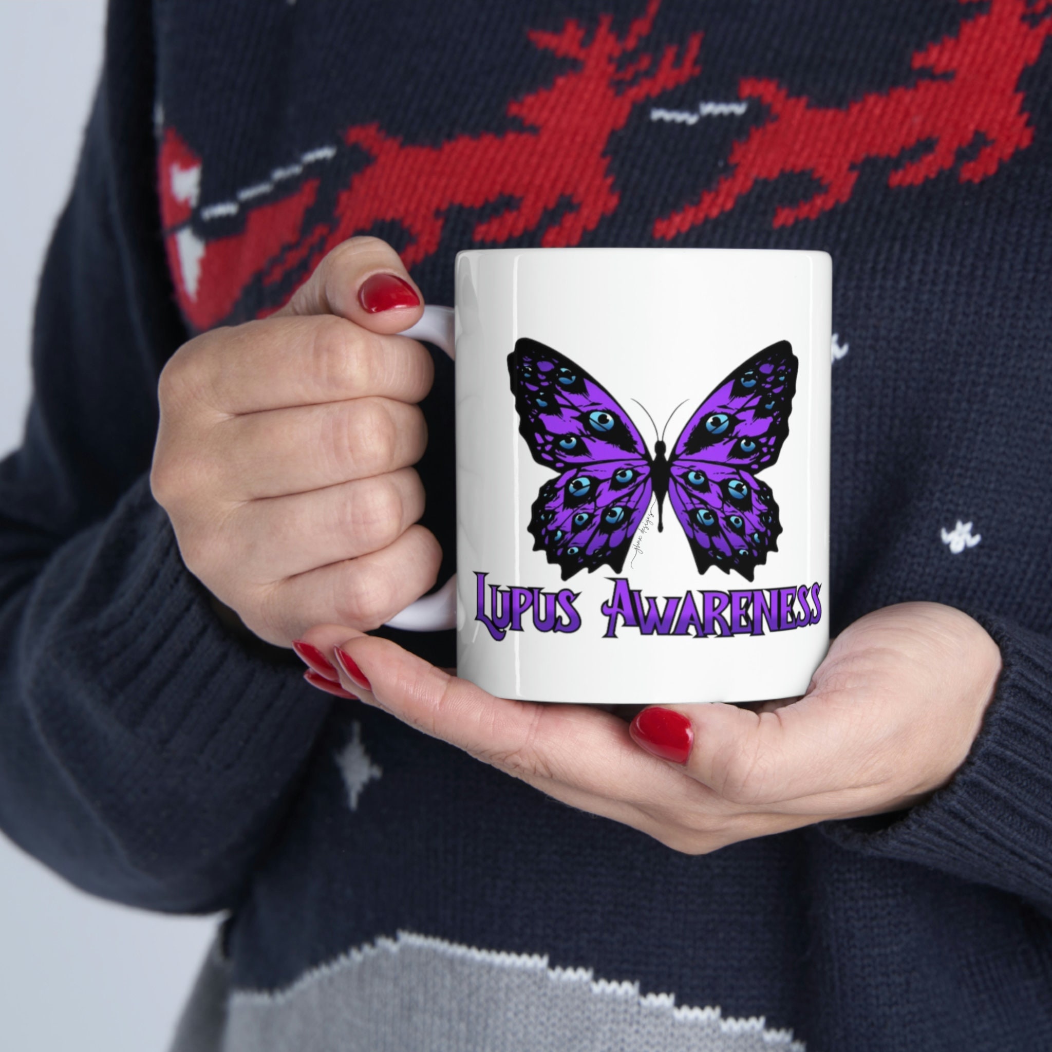 Lupus Awareness Purple Butterfly Purple Butterfly Blue Eyes Lupus ...