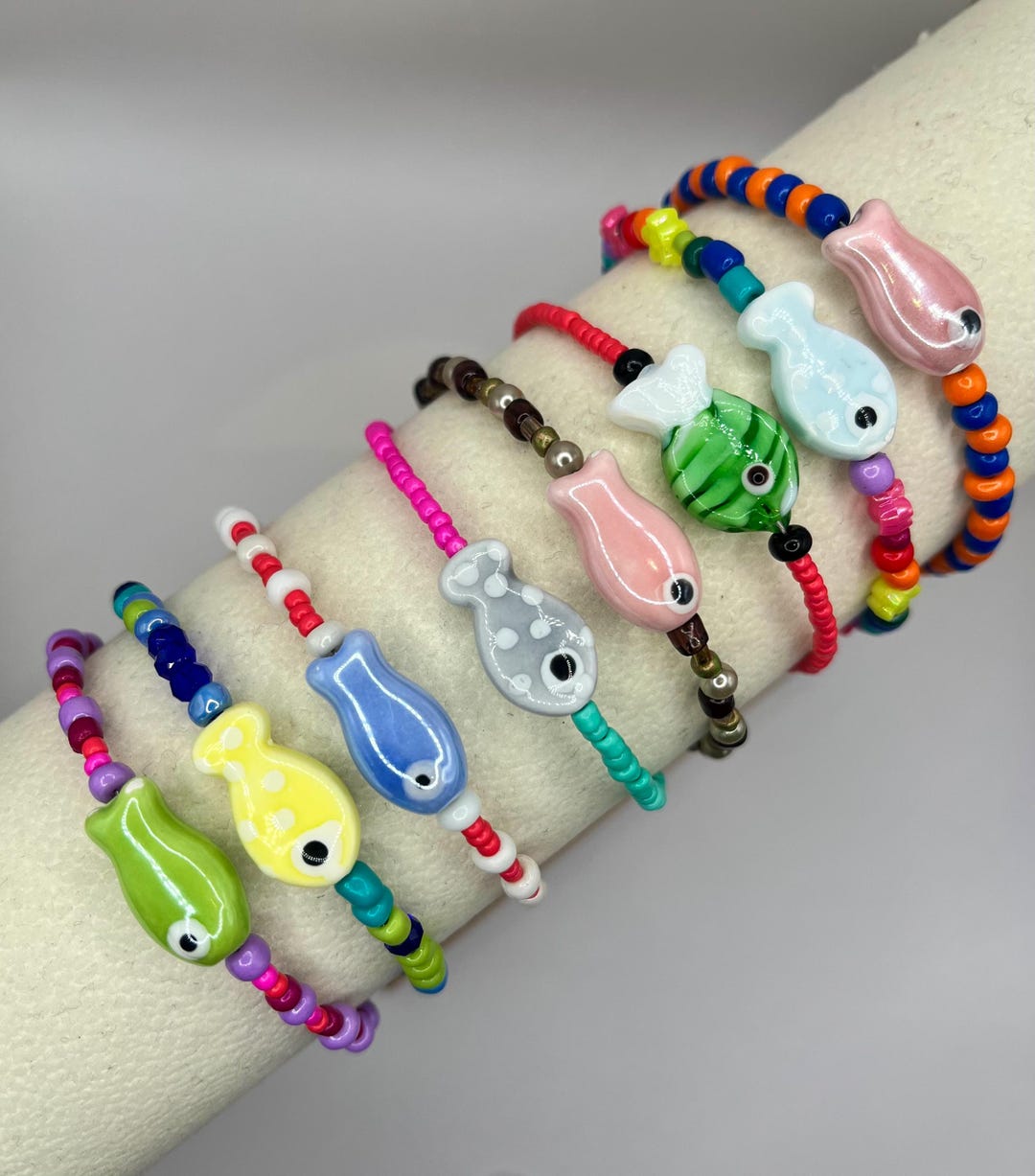 Ceramic Fish Beaded Bracelets - Etsy