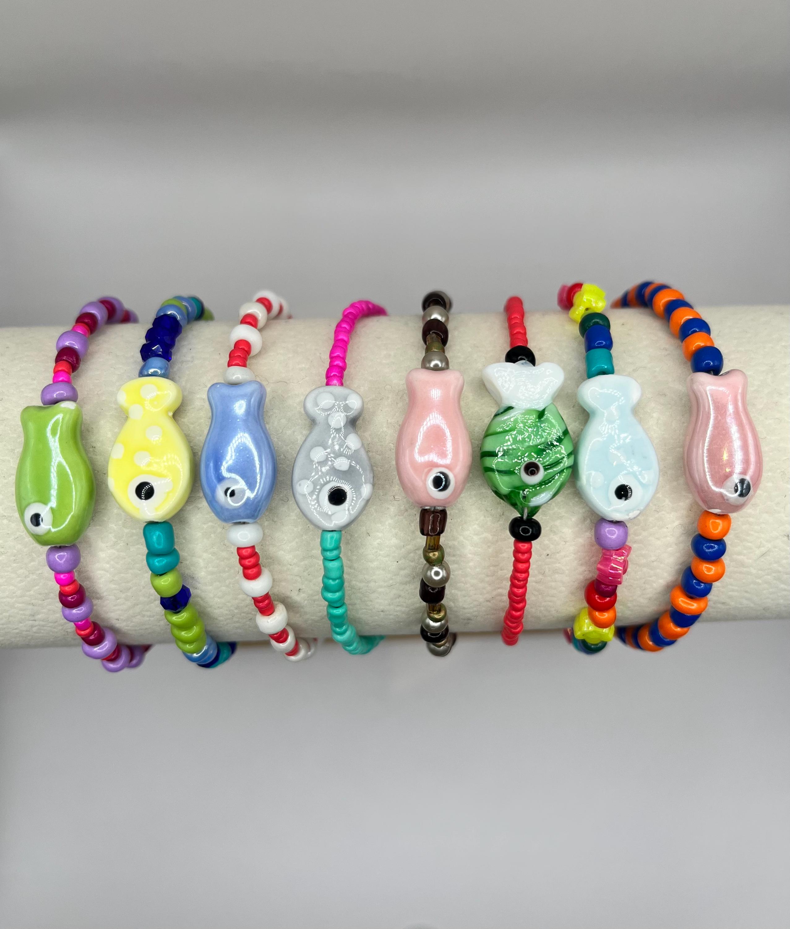 Ceramic Fish Beaded Bracelets - Etsy
