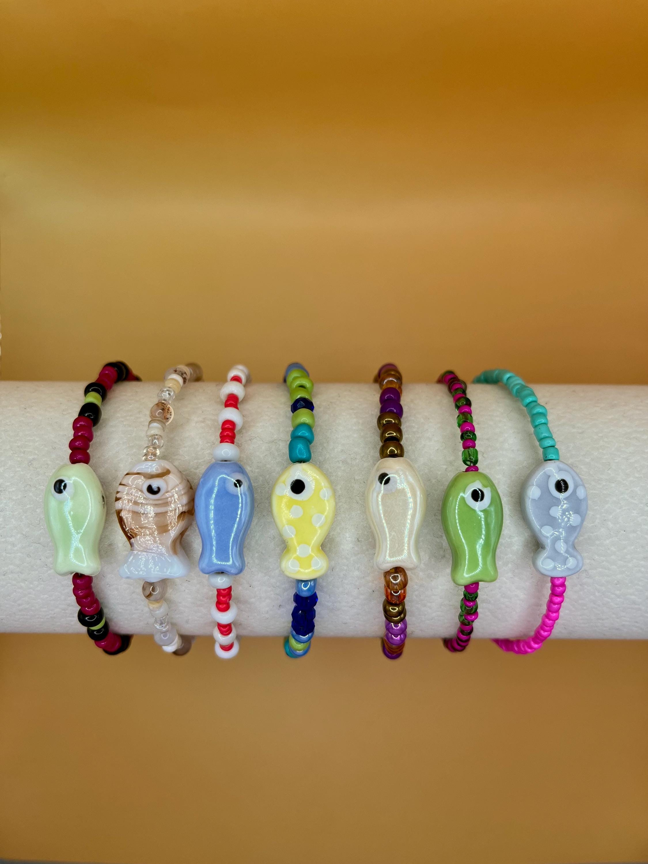 Ceramic Fish Beaded Bracelets - Etsy