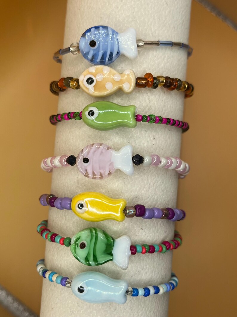 Ceramic Fish Beaded Bracelets - Etsy