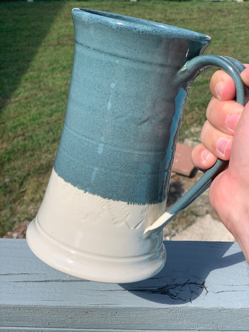 Large Green and White Beer Mug/tankard - Etsy