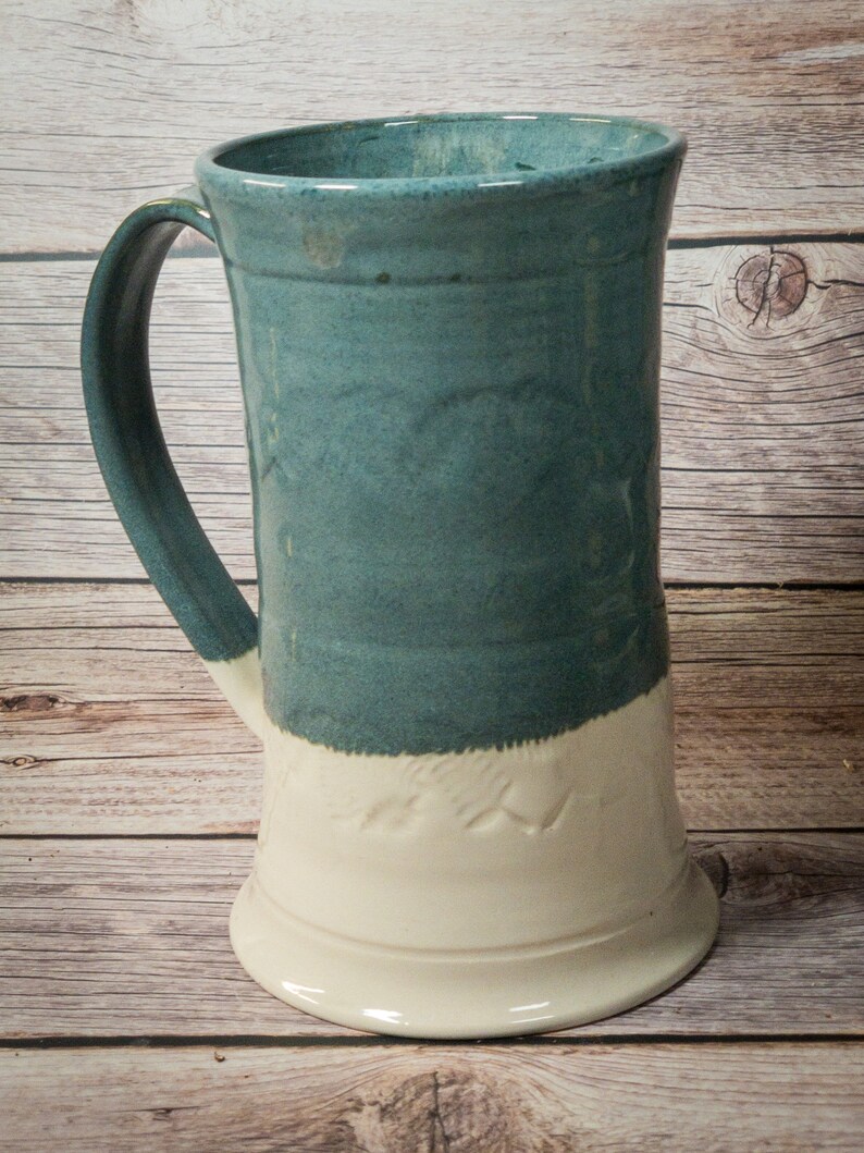 Large Green and White Beer Mug/tankard - Etsy