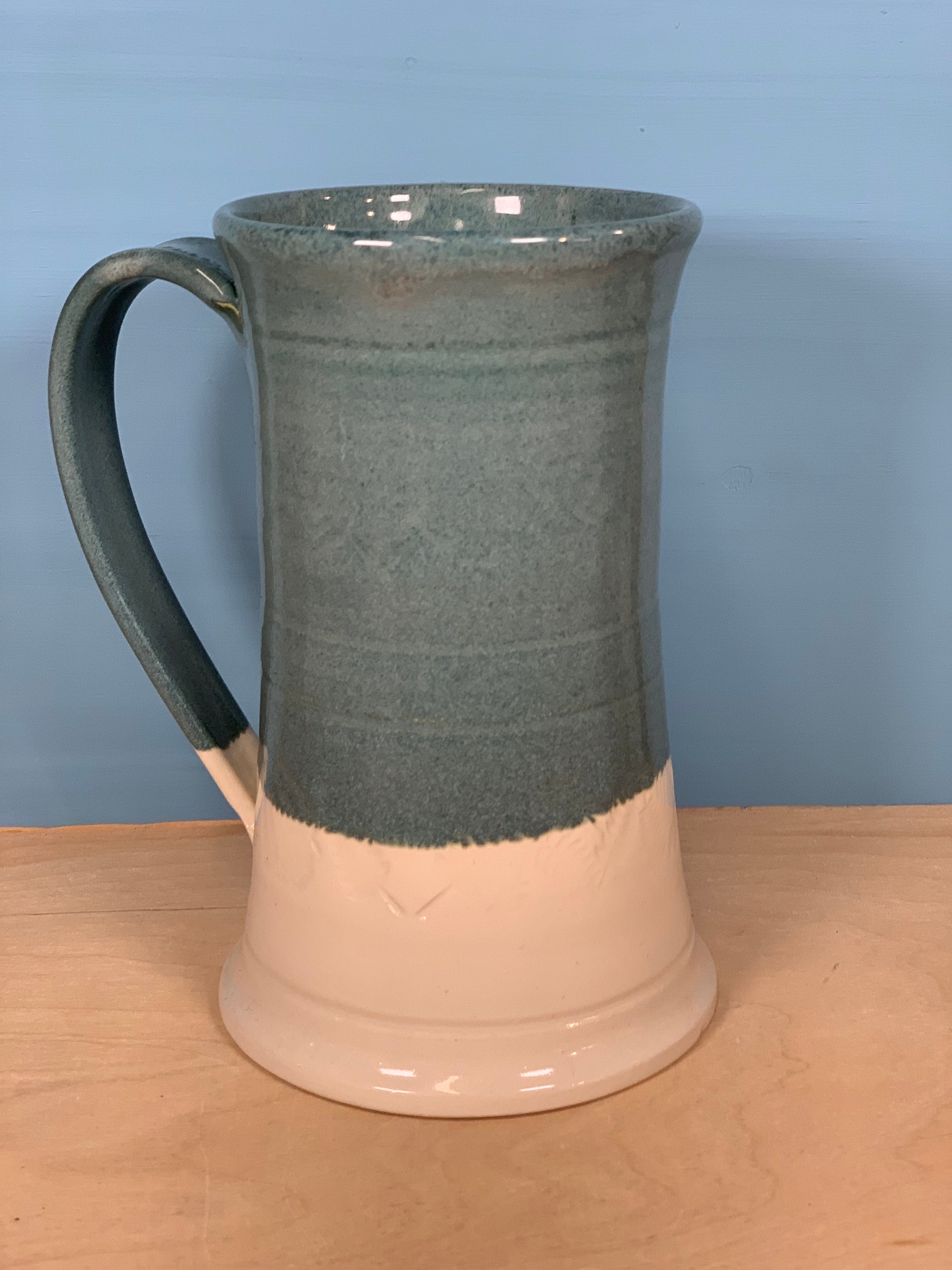 Large Green and White Beer Mug/tankard - Etsy