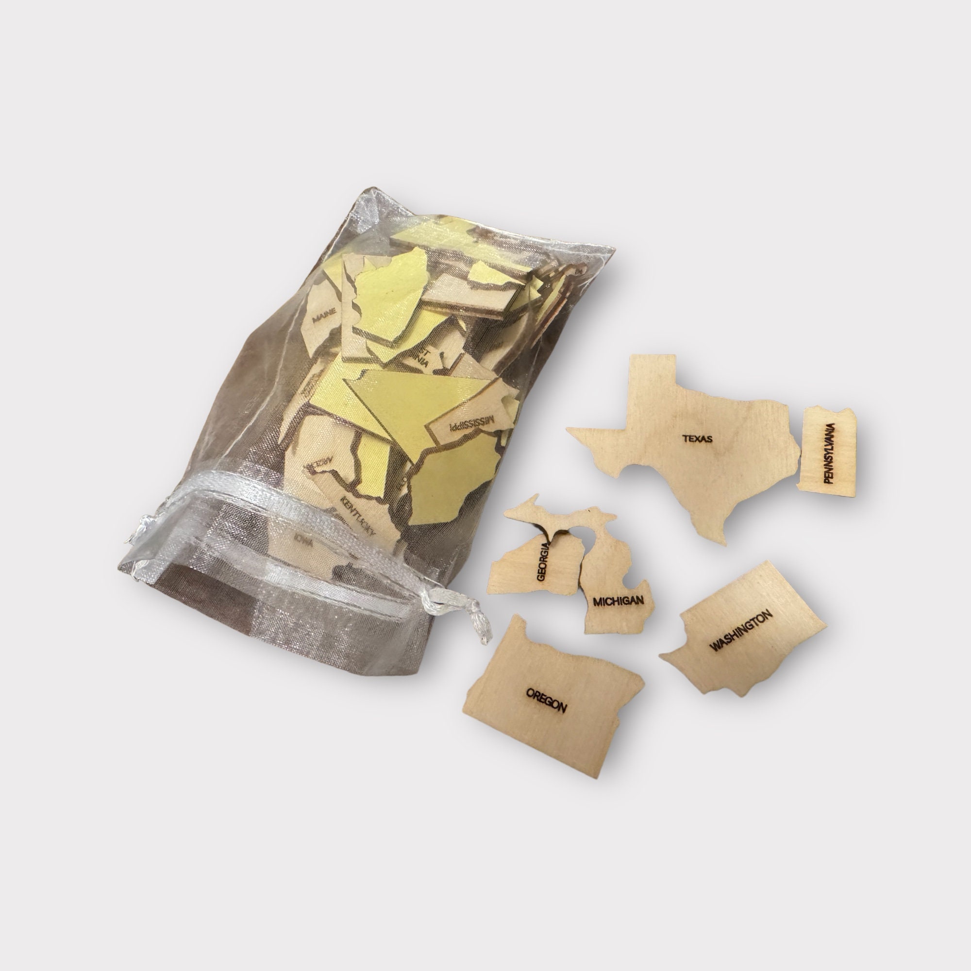 US Travel Map With State Cutouts (adhesive Backing) - Etsy