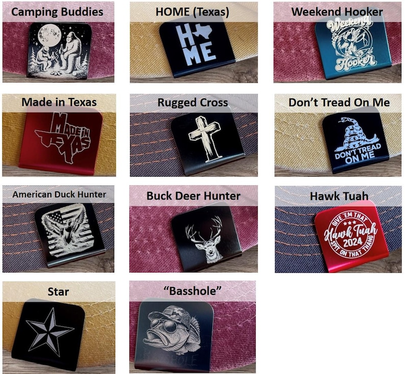 Laser Engraved Hat Clips - Etsy