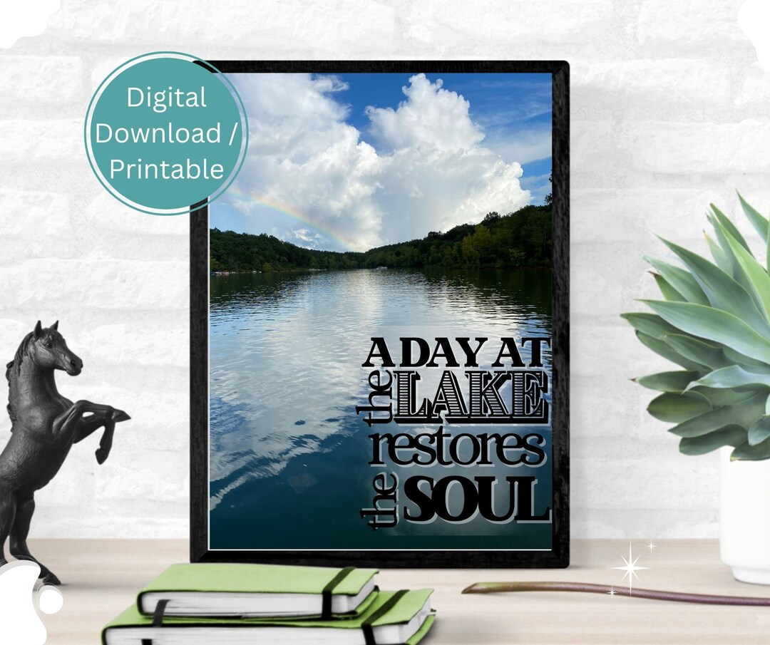 Lake Life Digital Art| Digital Printable Wall Art | A Day at the Lake ...