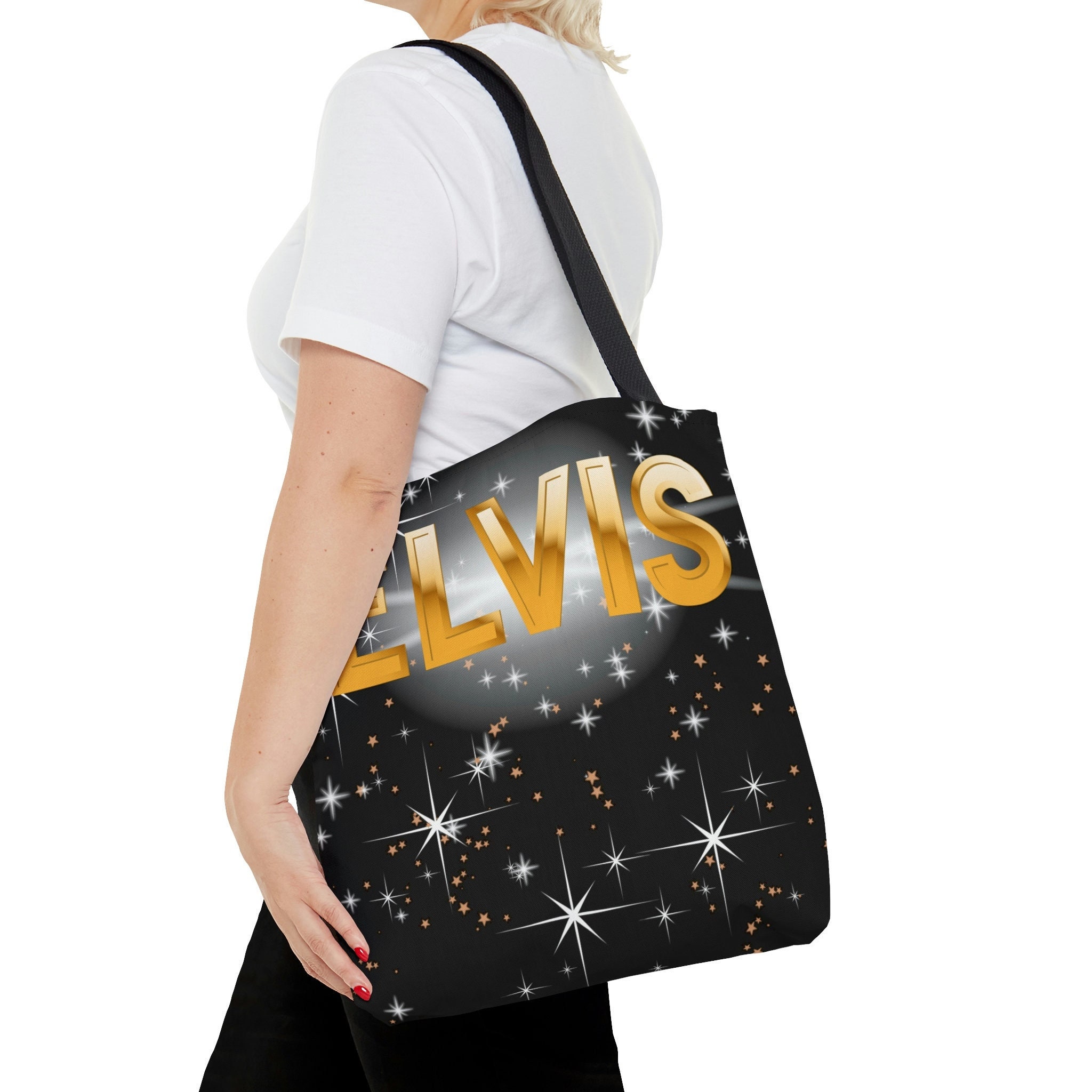 Flashy Elvis Tote Bag Elvis Fans Elvis in Gold - Etsy