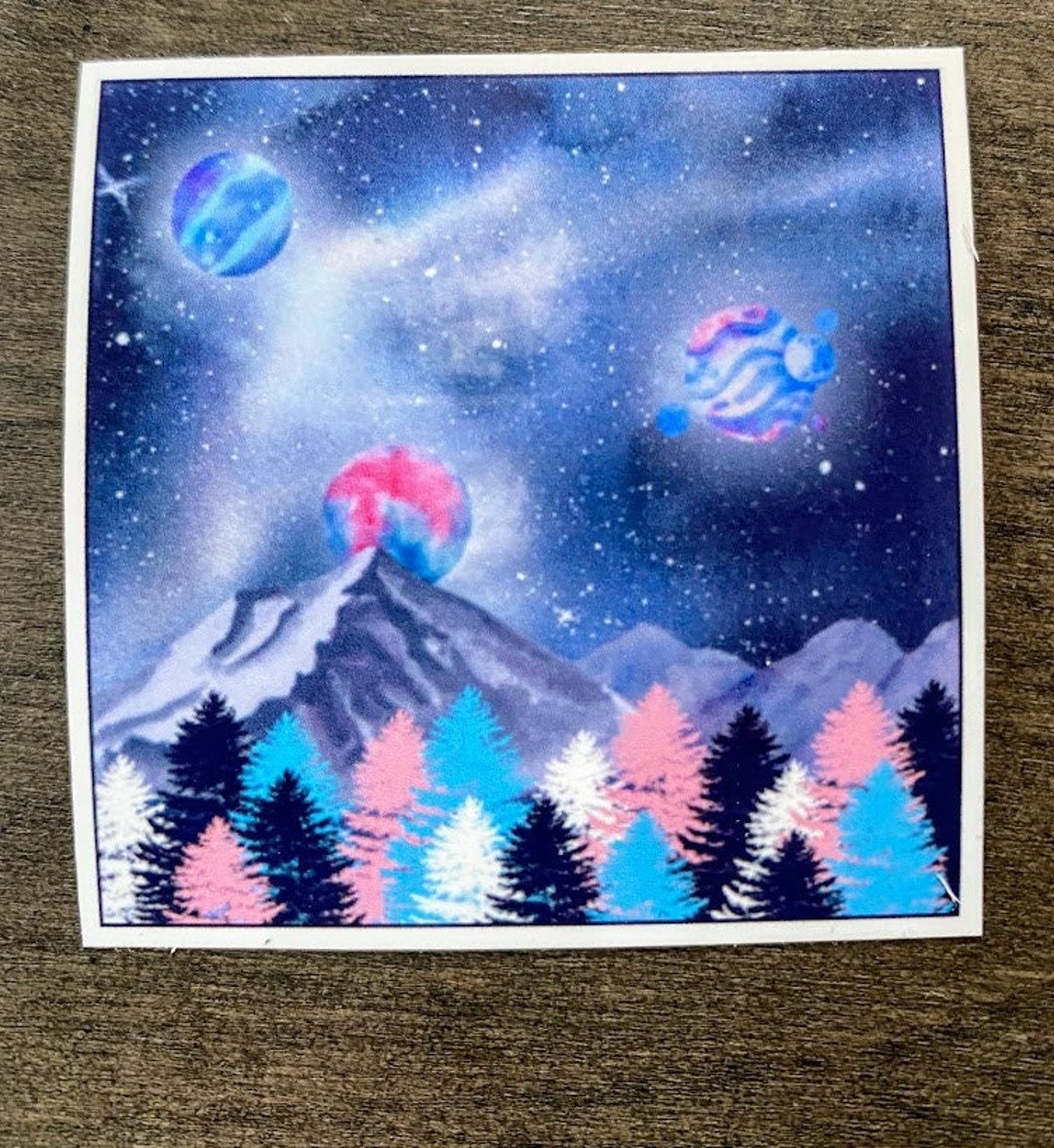 Subtle Trans Flag Galaxy 2" Square Vinyl Sticker - Etsy