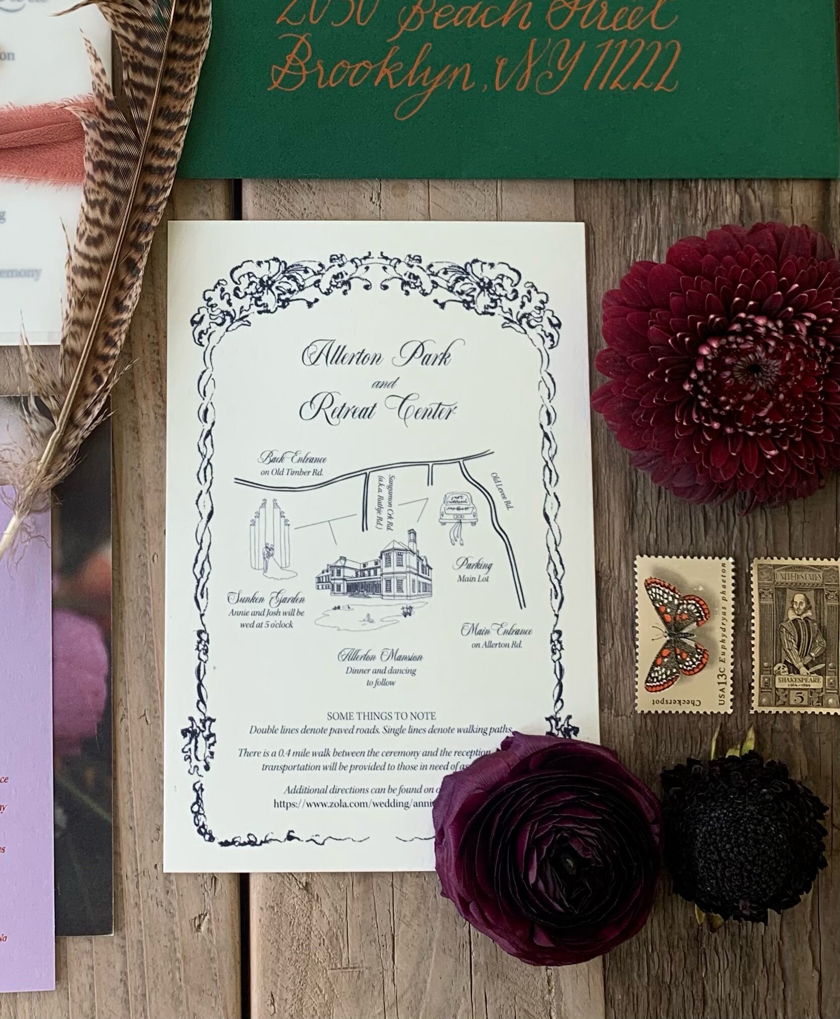 Secret Garden Wedding Invitation Suite, Dark and Moody Floral Wedding ...
