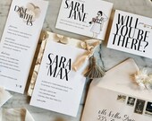 Minimalist Modern Wedding Invite Trendy Invitation Custom - Etsy
