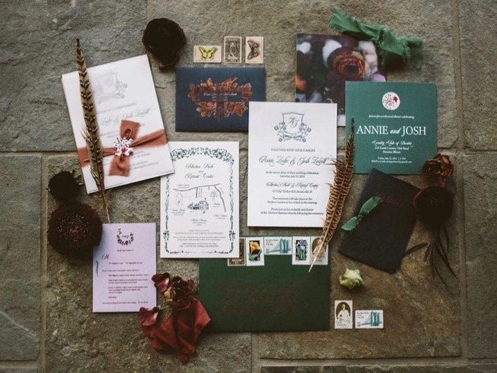 Secret Garden Wedding Invitation Suite, Dark and Moody Floral Wedding ...