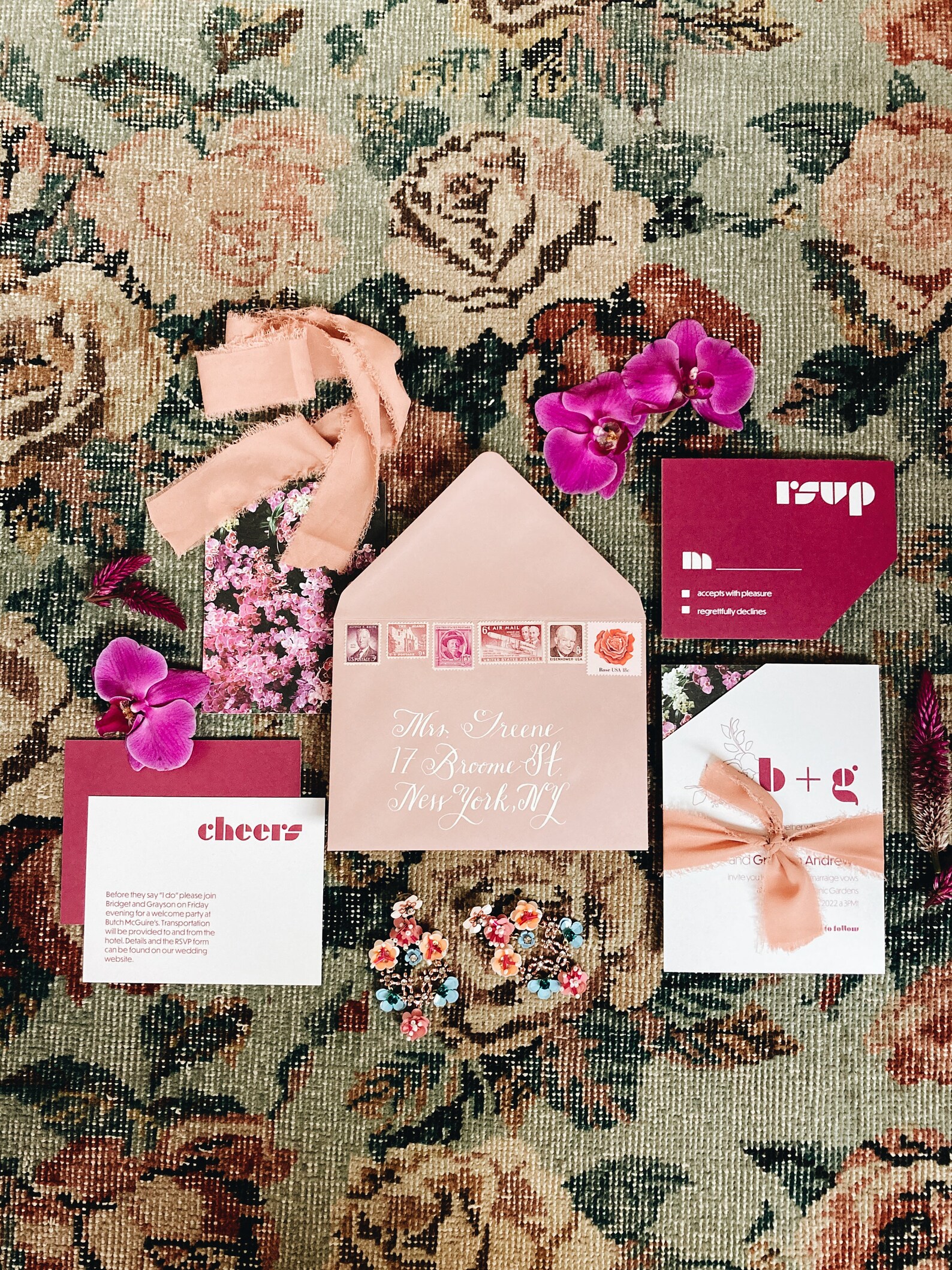 Minimalist Floral Wedding Invite, Trendy Invitation, Custom Invitation ...