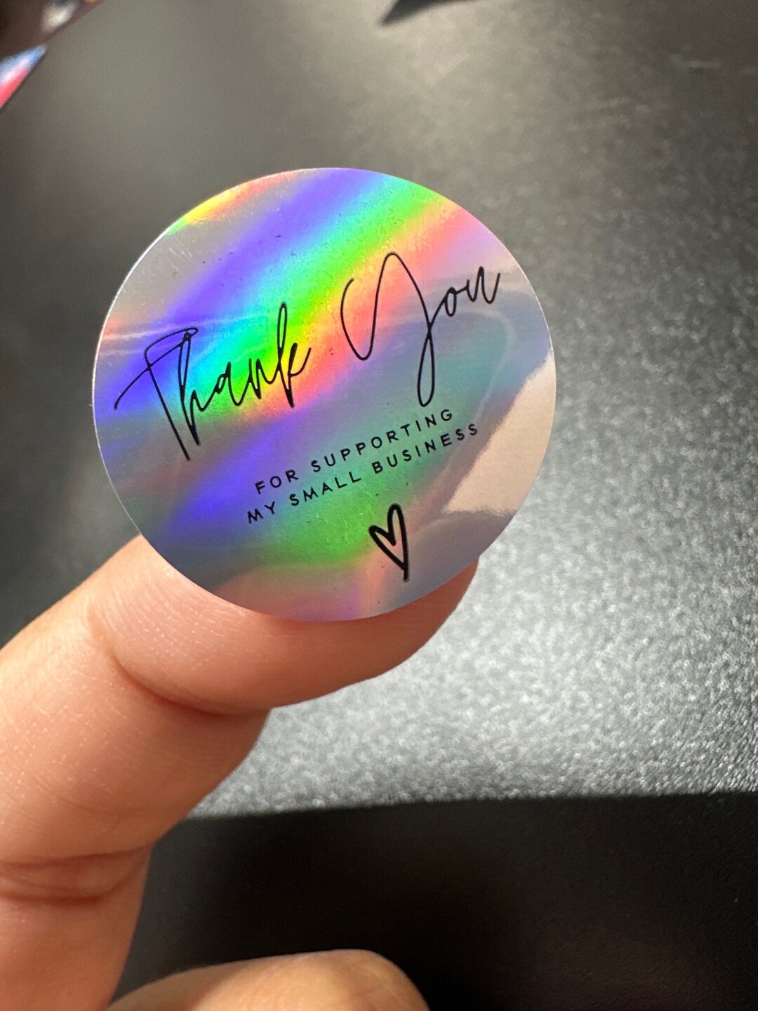 Silver Thank You Sticker, Thank You for Supporting My Small Business ...