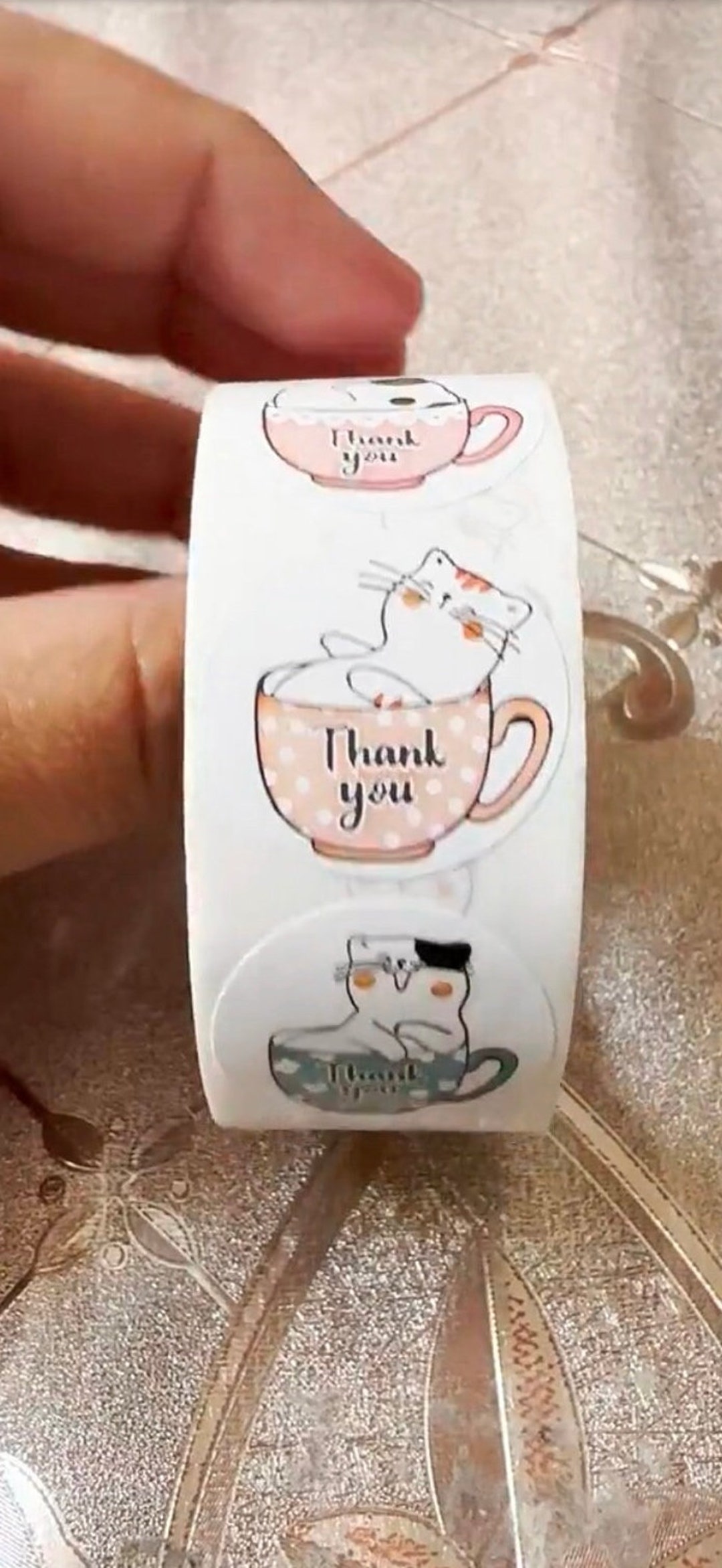 Thank You Sticker, Cute Cat, Office Stationery Stickers for Your ...