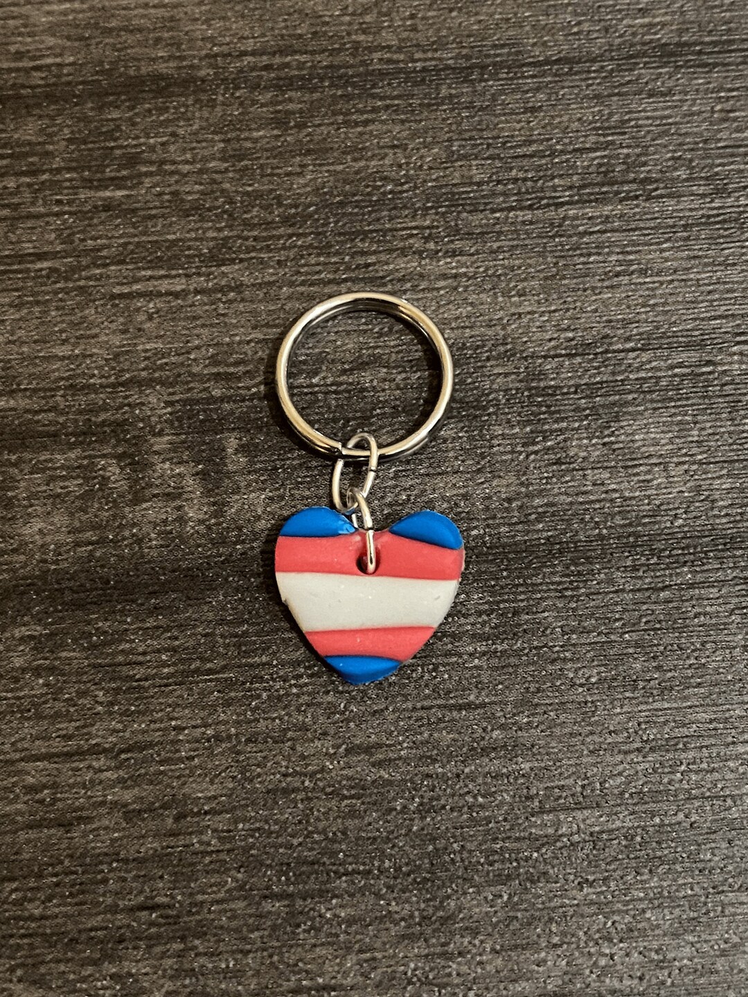Handmade Transgender Pride Flag Heart Keychain: Clay Charm - Etsy