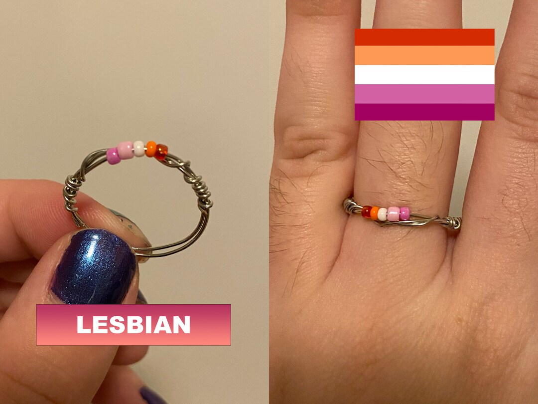 Beaded Lesbian Pride Ring - Etsy