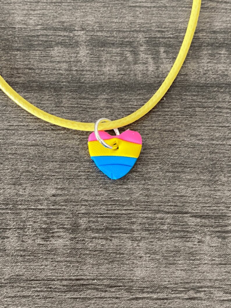 Cute Pansexual/panromantic Pride Flag Heart Necklace - Etsy