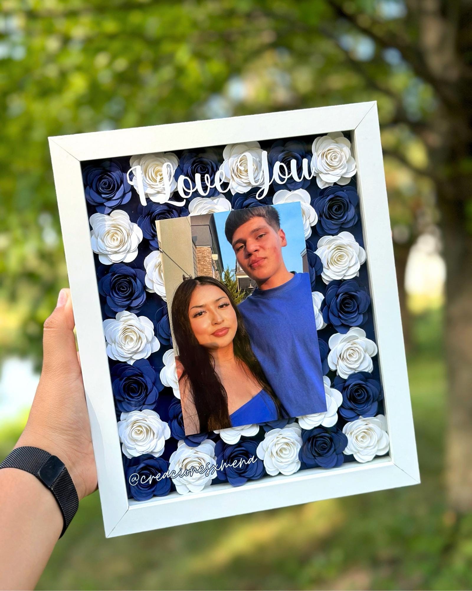 Personalized Shadow Box- Personalized Gift, Paper Flower Frame, Custom ...