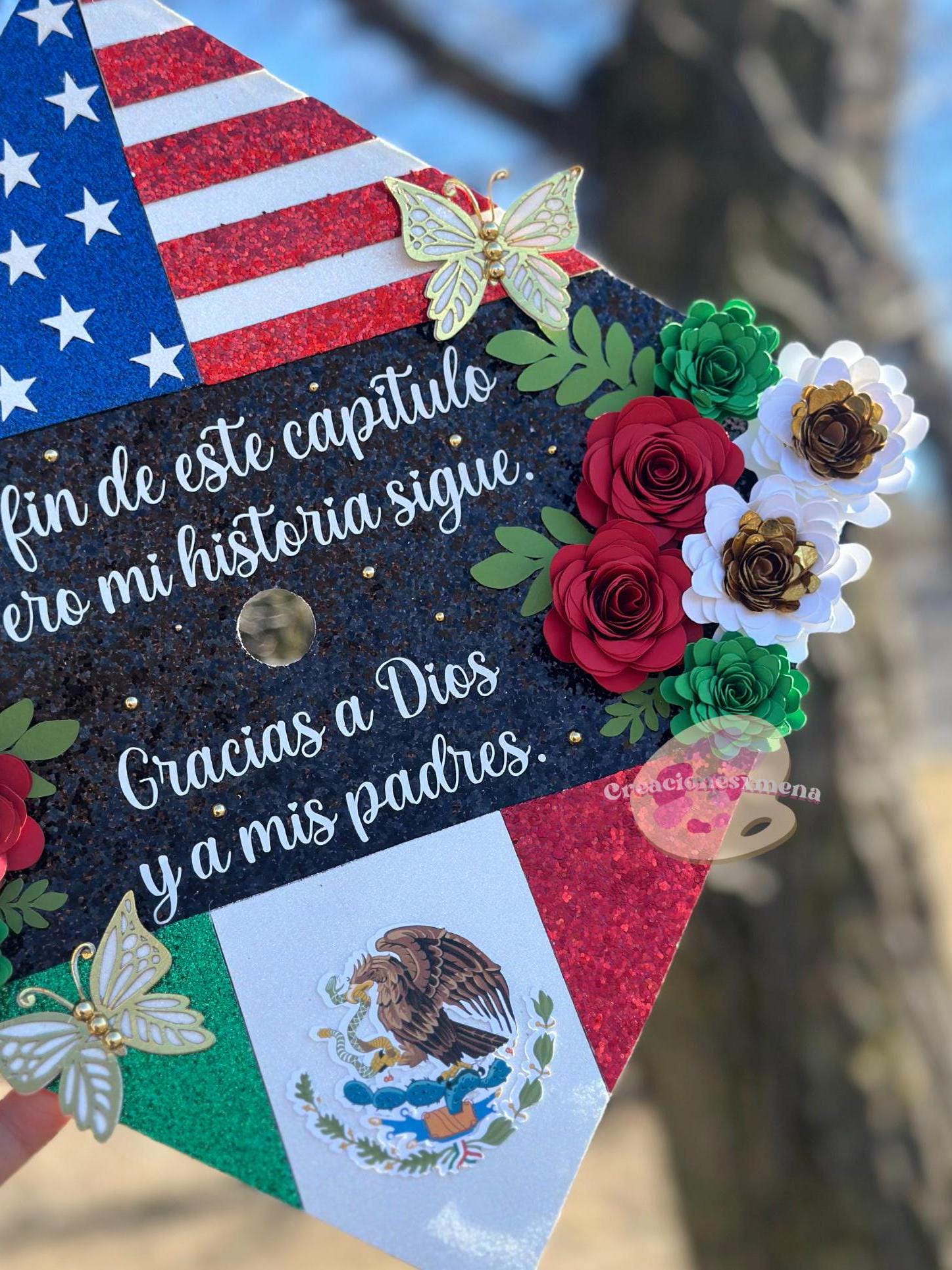 Mexican Grad Cap Topper- Class of 2026, Mexico Flag Grad Cap ...