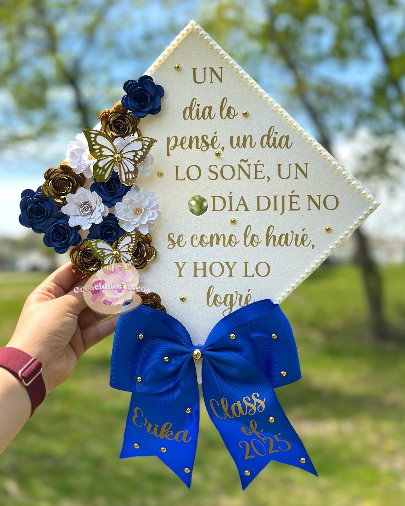 Graduation Cap Topper- Graduation Topper, Glitter Grad Cap, 3D Flowers ...