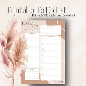Printable to Do List Daily To-do Pdf Planner Checklist A4 and Us Letter ...