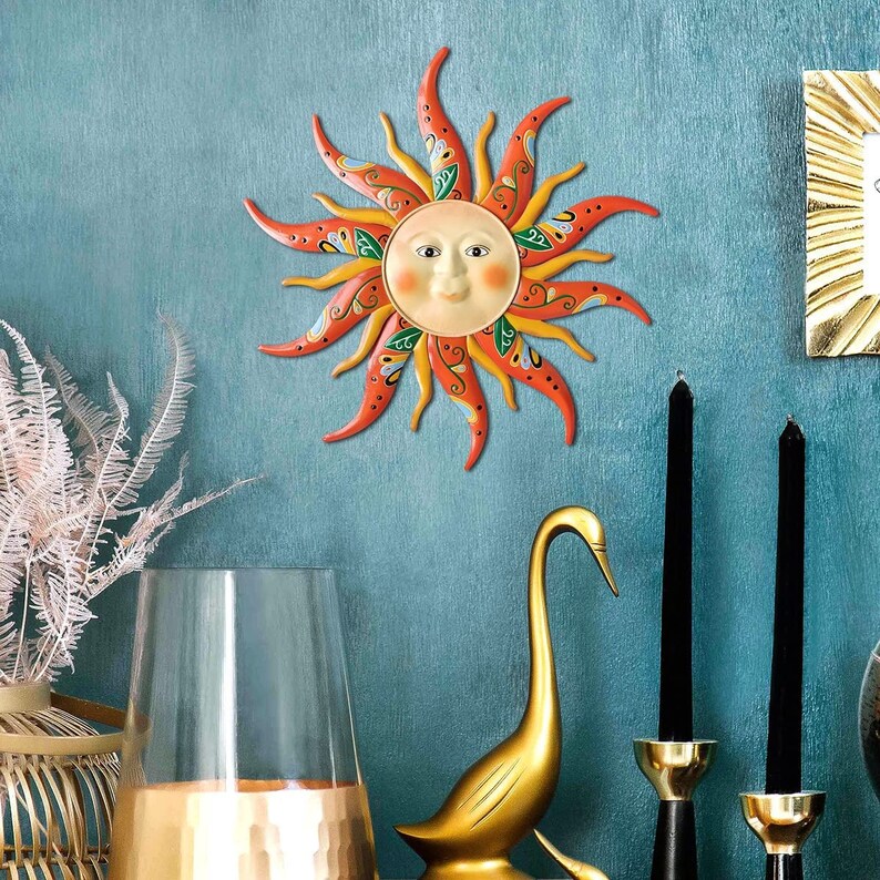 Hand Painted Sun Metal Wall Art Decorations Handmade Home - Etsy