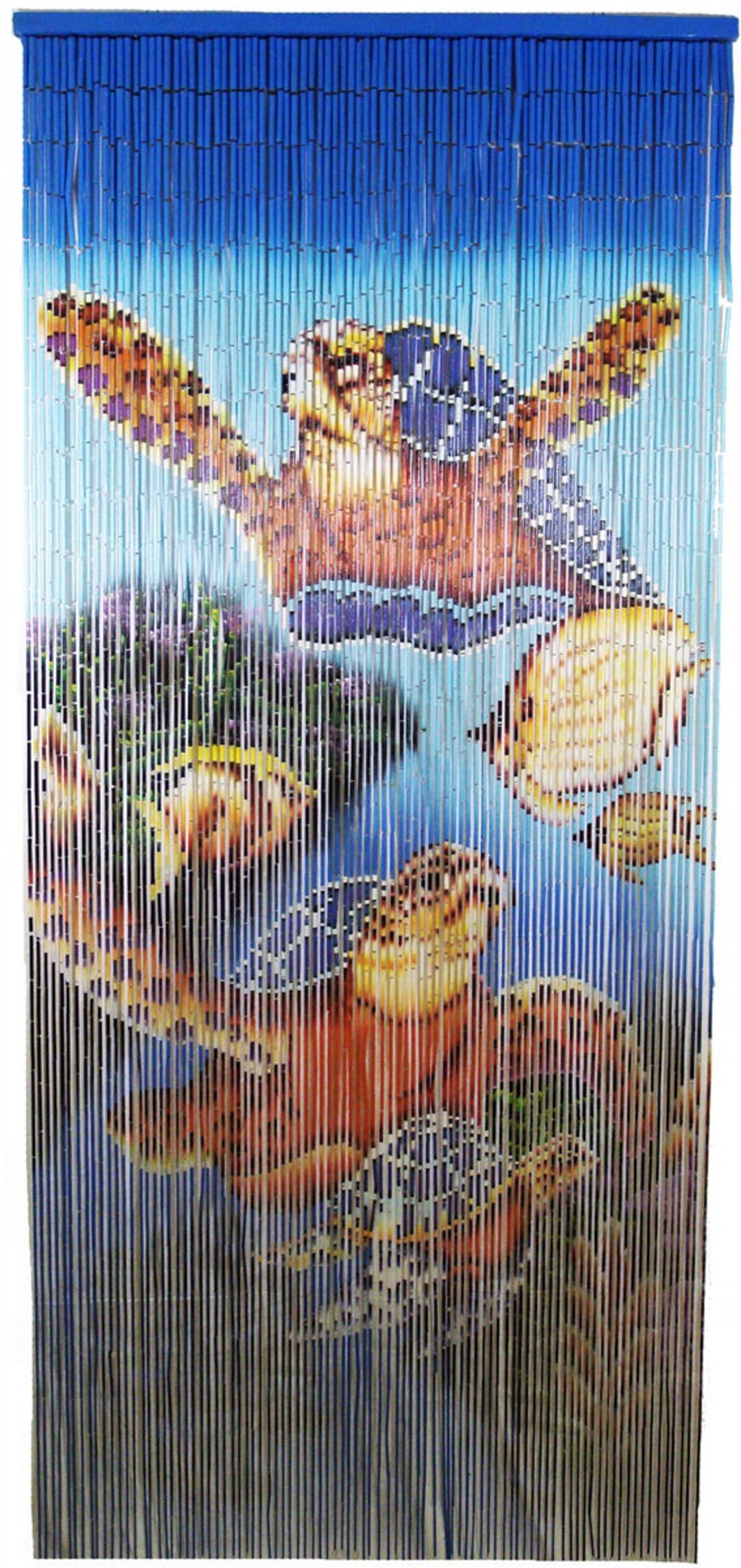 Bead Curtain Three Turtles Bamboo Beaded Curtain Hand Painted Bamboo ...