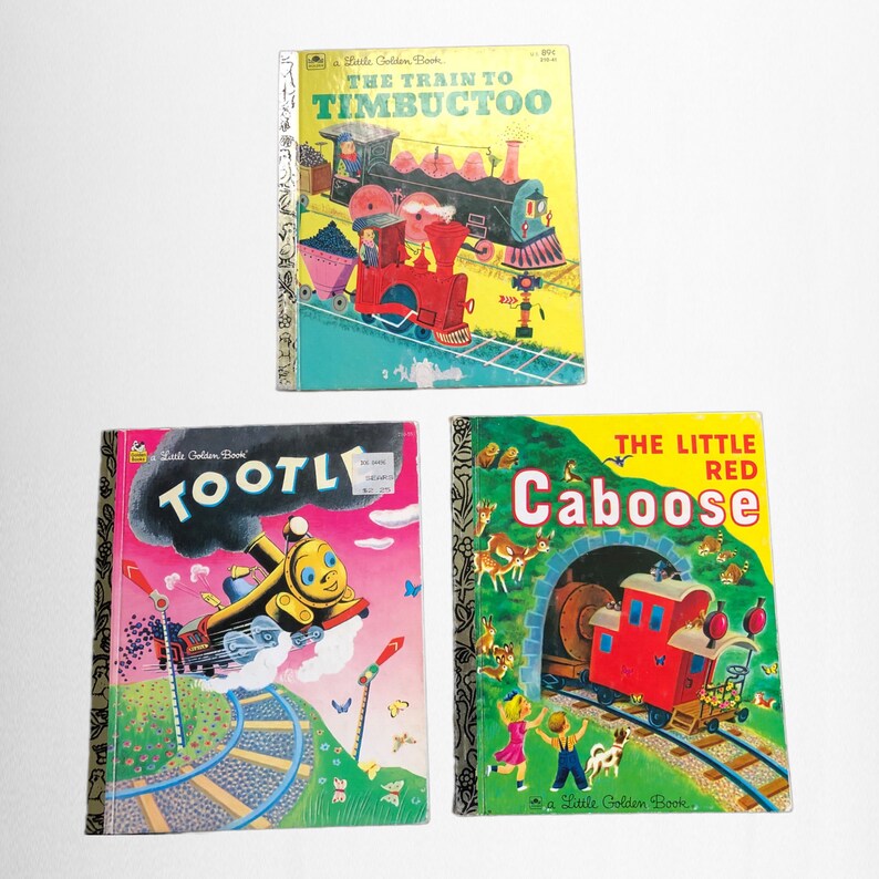 Train Themed Little Golden Books the Little Red Caboose Tootle the ...