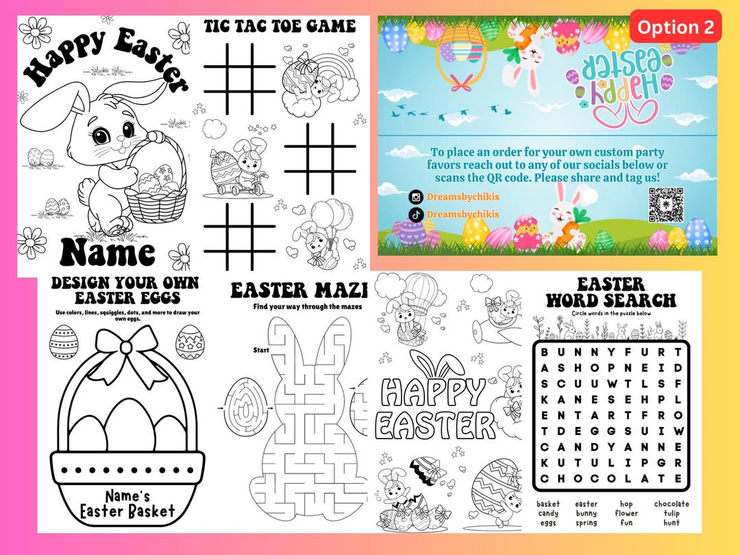 Easter Coloring Sheets | Party Favors | Personalized | Custom Coloring ...