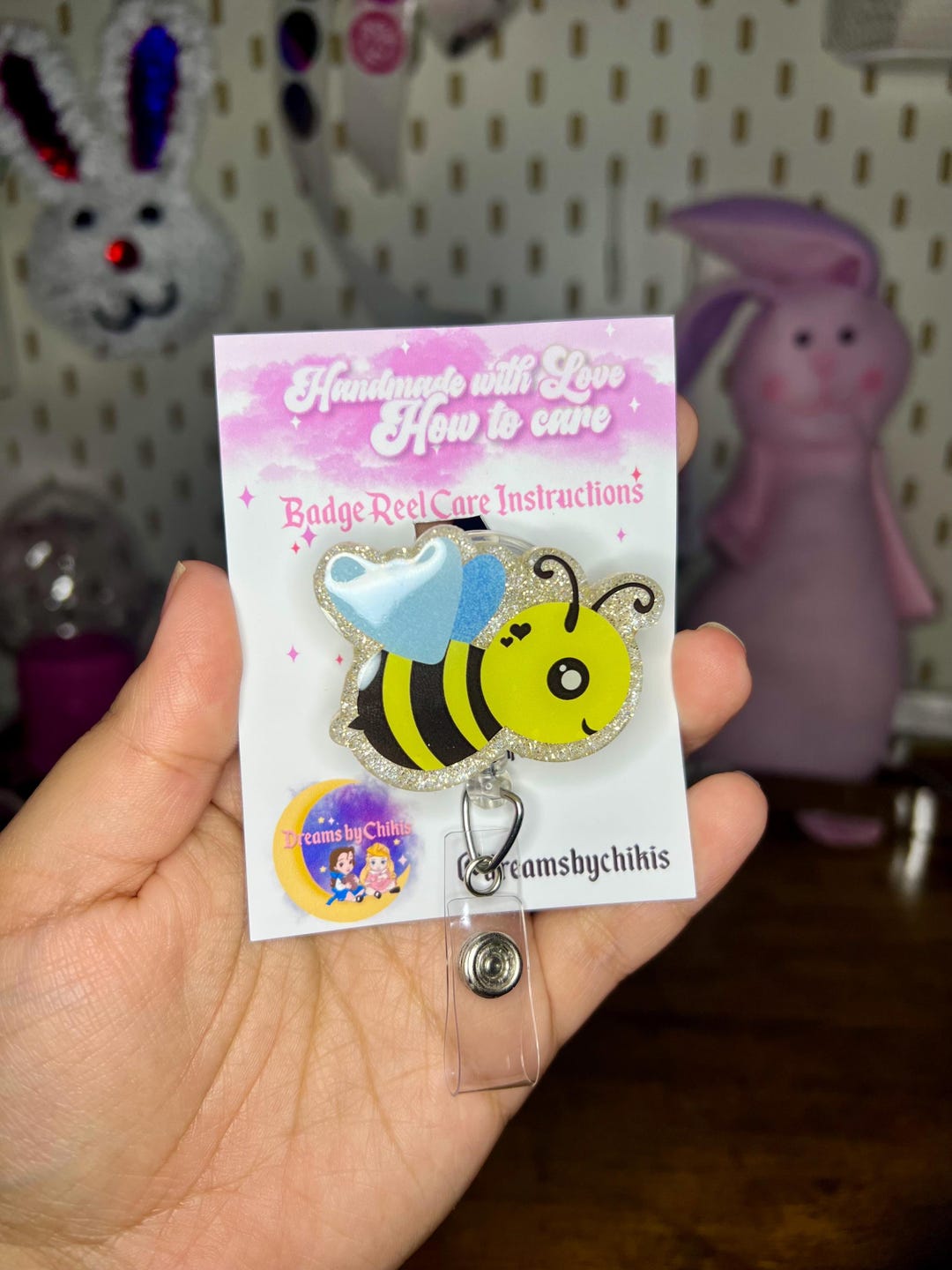 Cute Bee Badge Holder | Bee Badge Reel | Spring Badge Reel | Cute Badge ...