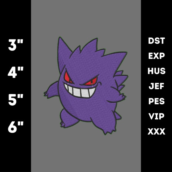 Gengar Embroidery - Etsy