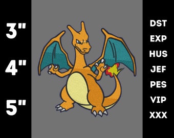 Charizard Embroidery - Etsy