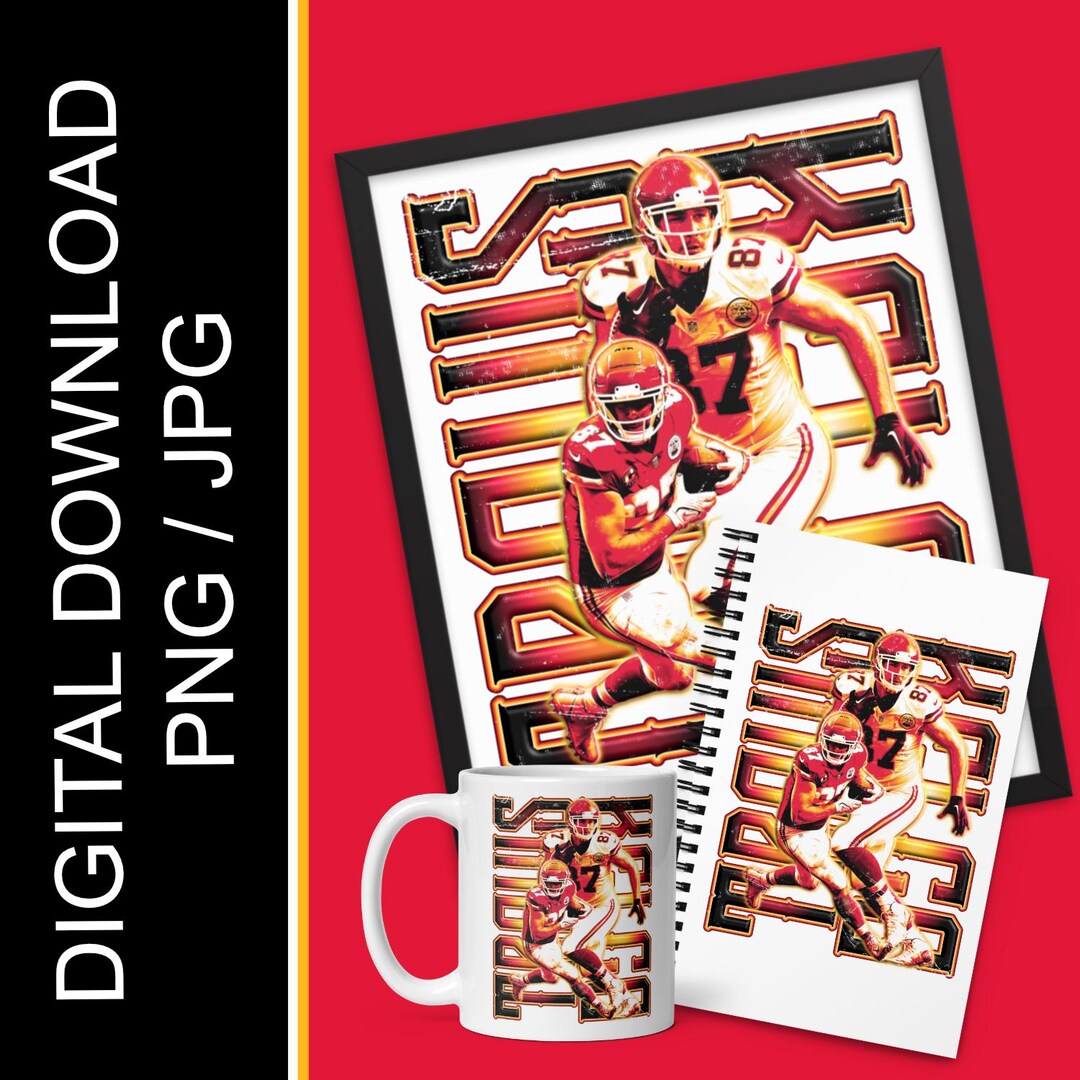 Travis Kelce, Kansas City, PNG, T-shirt, Poster, Digital Design, 300 ...