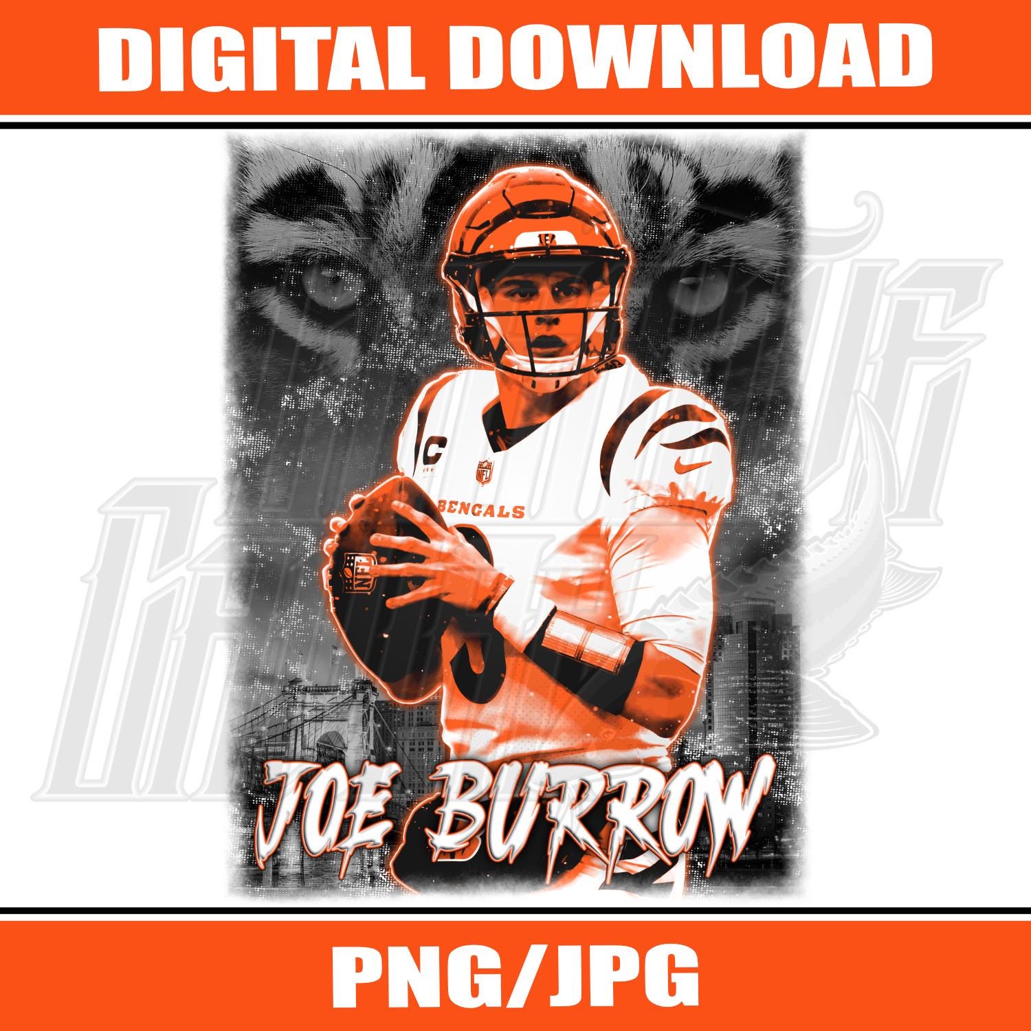 Joe Burrow Design, Digital File, PNG, JPG - Etsy