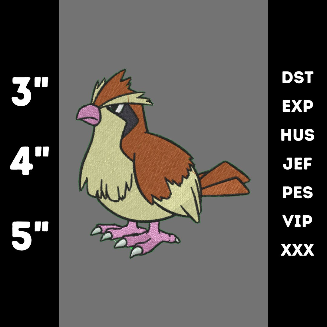Pidgey, Pokémon, Machine Embroidery Design, Digital Download Only - Etsy