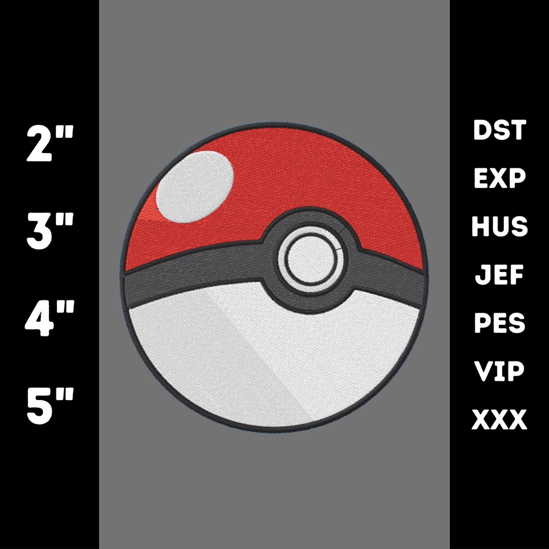 Pokeball, Pokémon, Machine Embroidery Design, Digital Download Only ...
