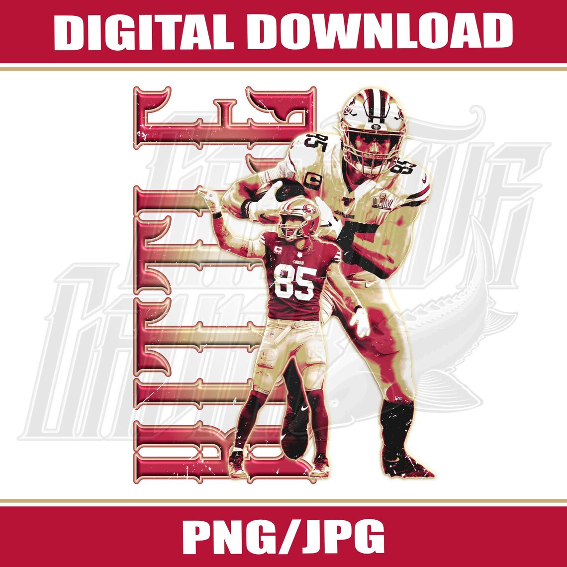 George Kittle Design, Digital File, PNG, JPG - Etsy