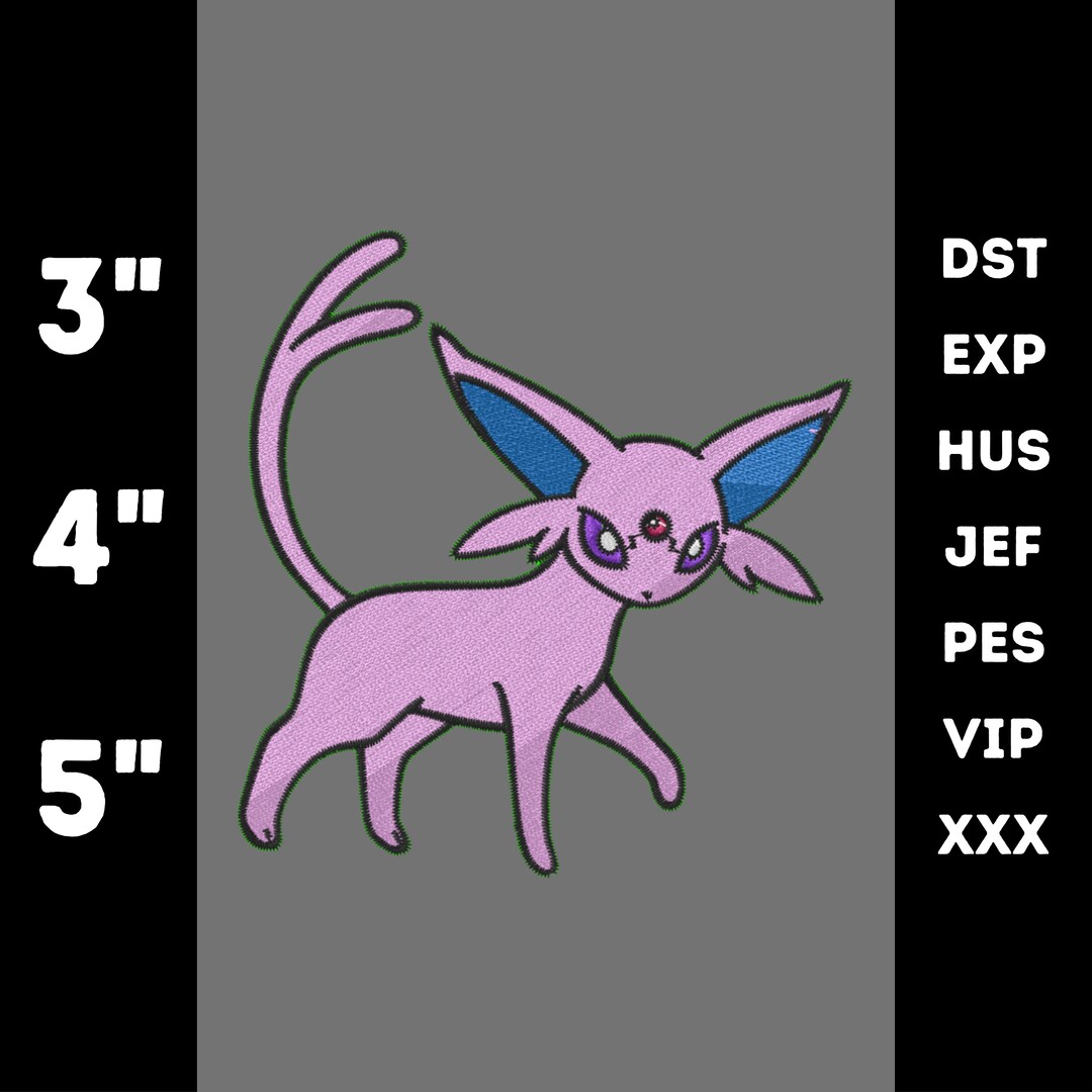 Espeon, Pokémon, Machine Embroidery Design, Digital Download Only - Etsy