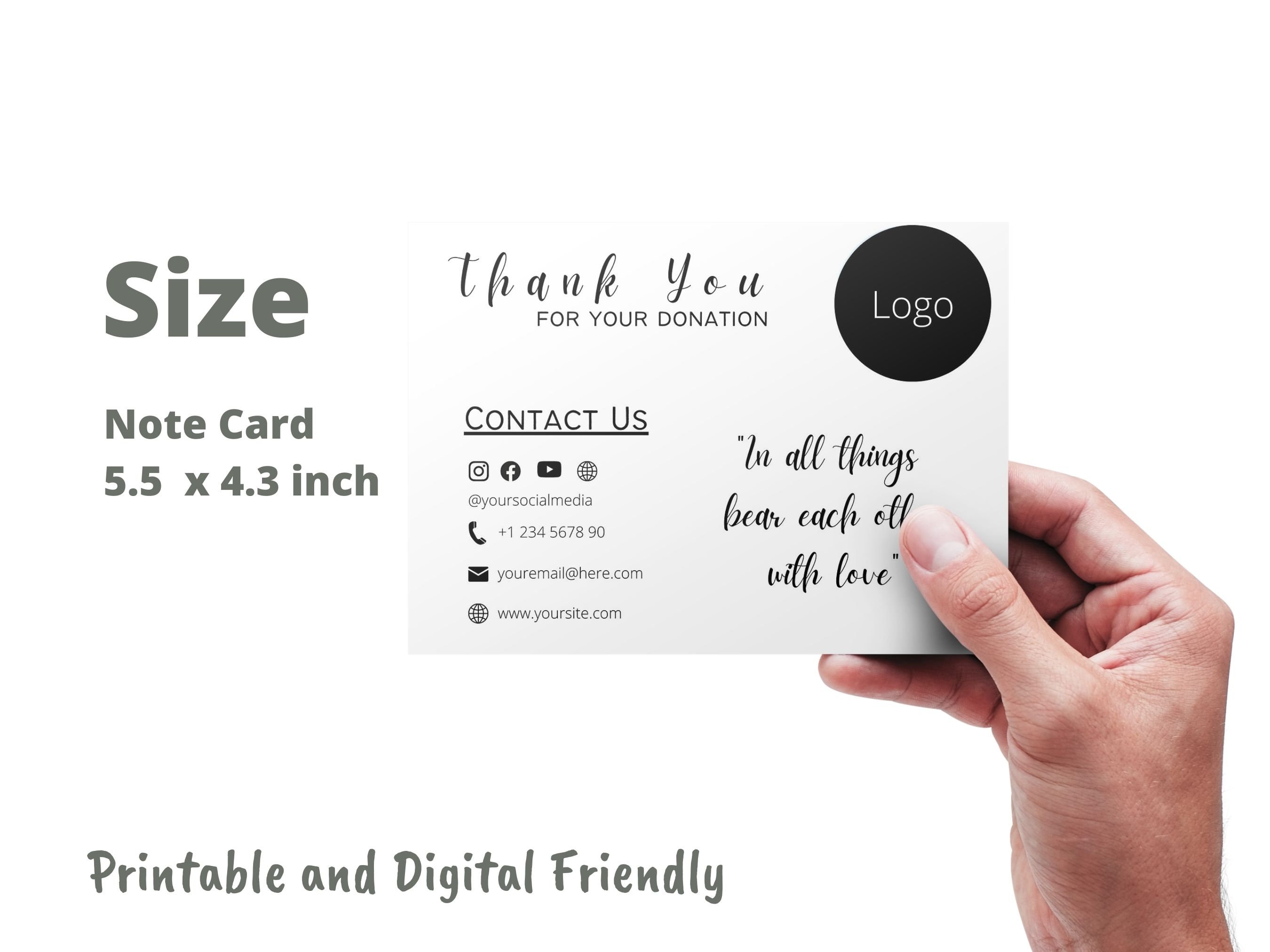 CATHY Thank You Card Thank You Notes Thank You for Your Donations ...